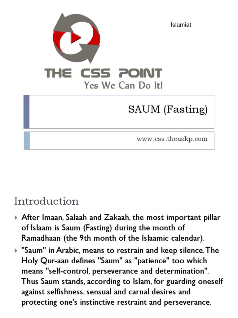 Saum (Fasting) Class Lecture | PDF | Ramadan | Muhammad