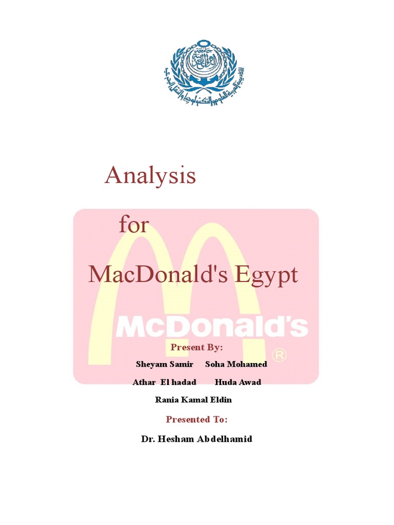 Analysis For Macdonald'S Egypt: Present by | PDF | Mc Donald's | Supply ...
