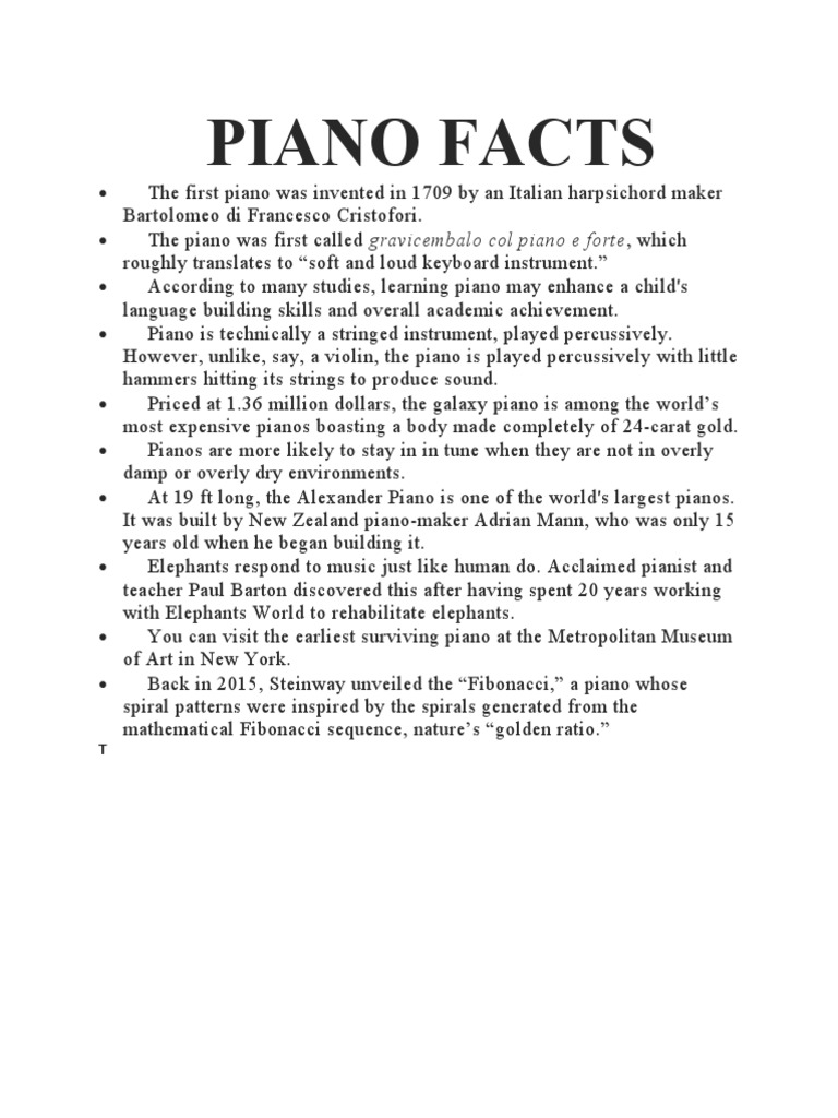 Piano Facts | PDF