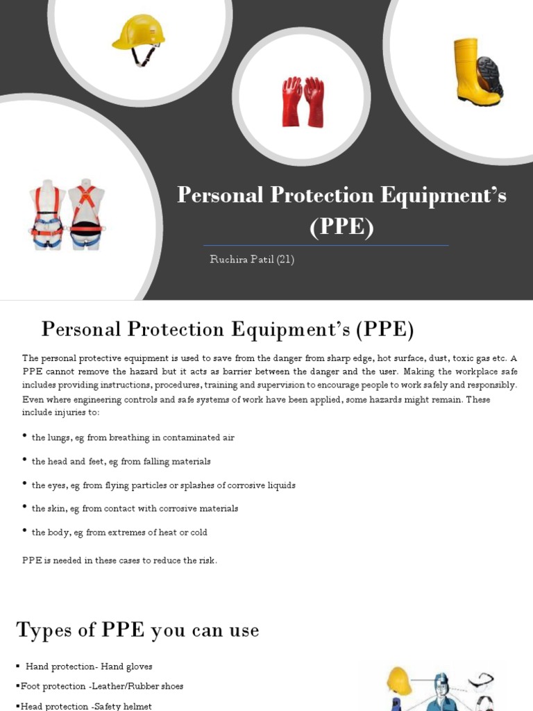 Personal Protection Equipment's (PPE) : Ruchira Patil | PDF