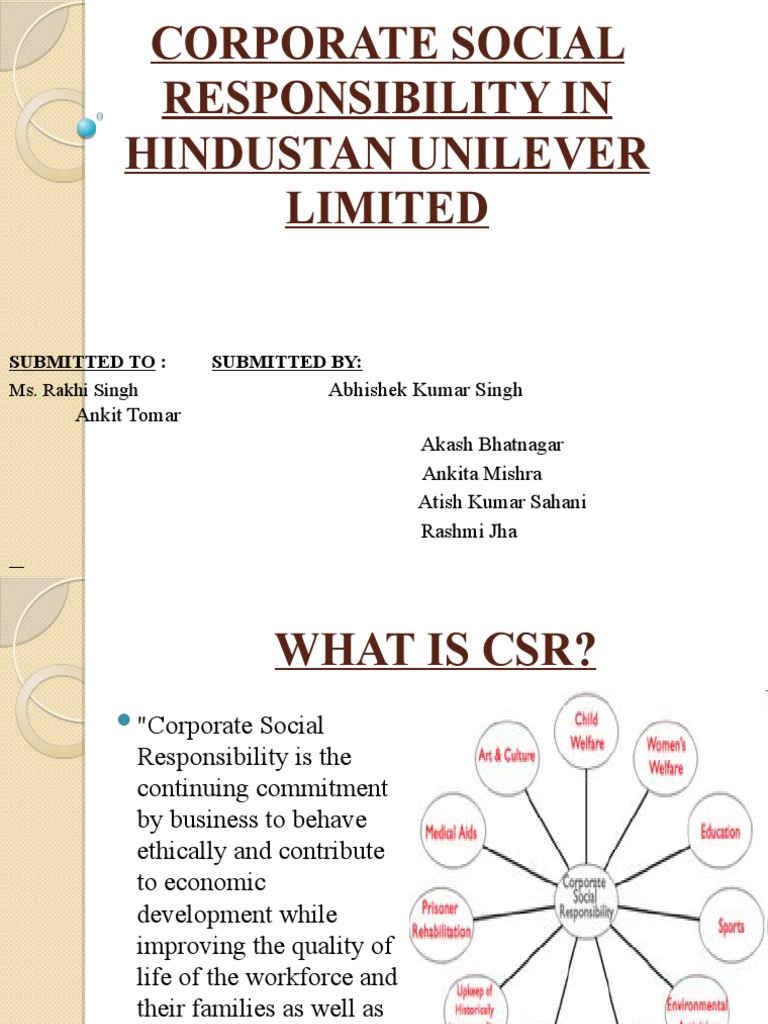 HUL's Corporate Social Responsibility Initiatives | PDF