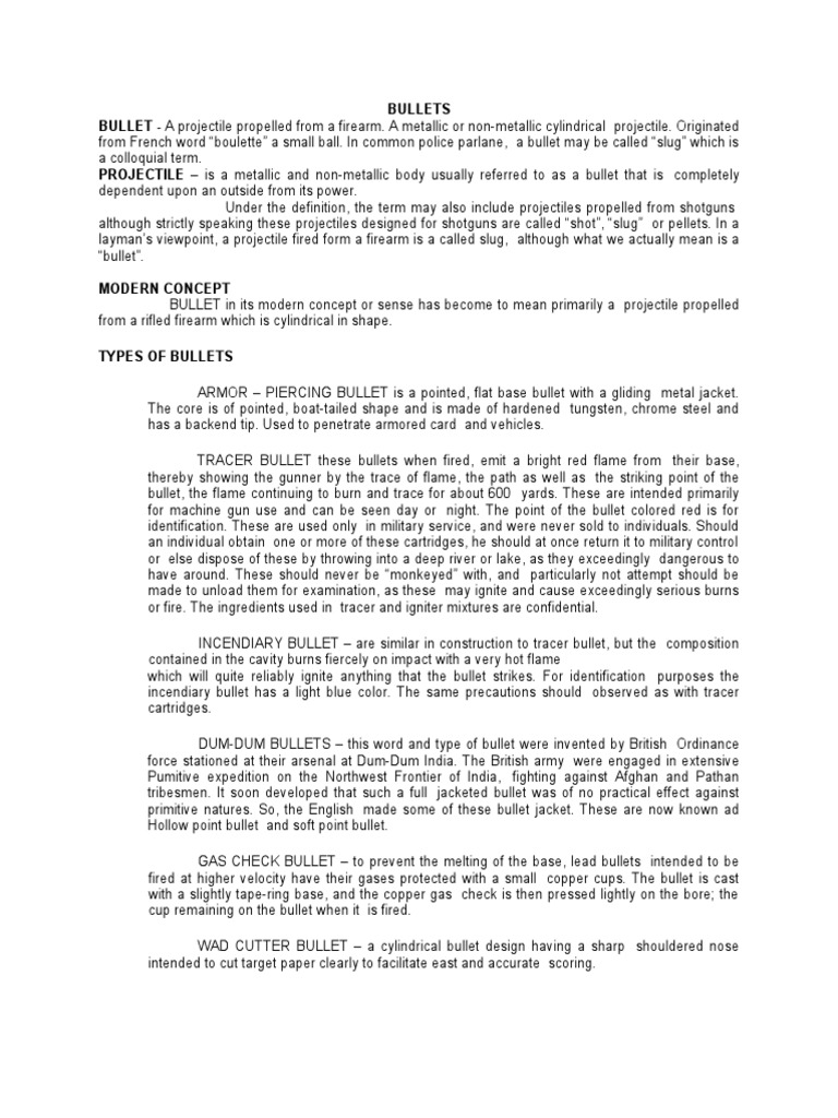 BULLETS | PDF | Bullet | Firearms