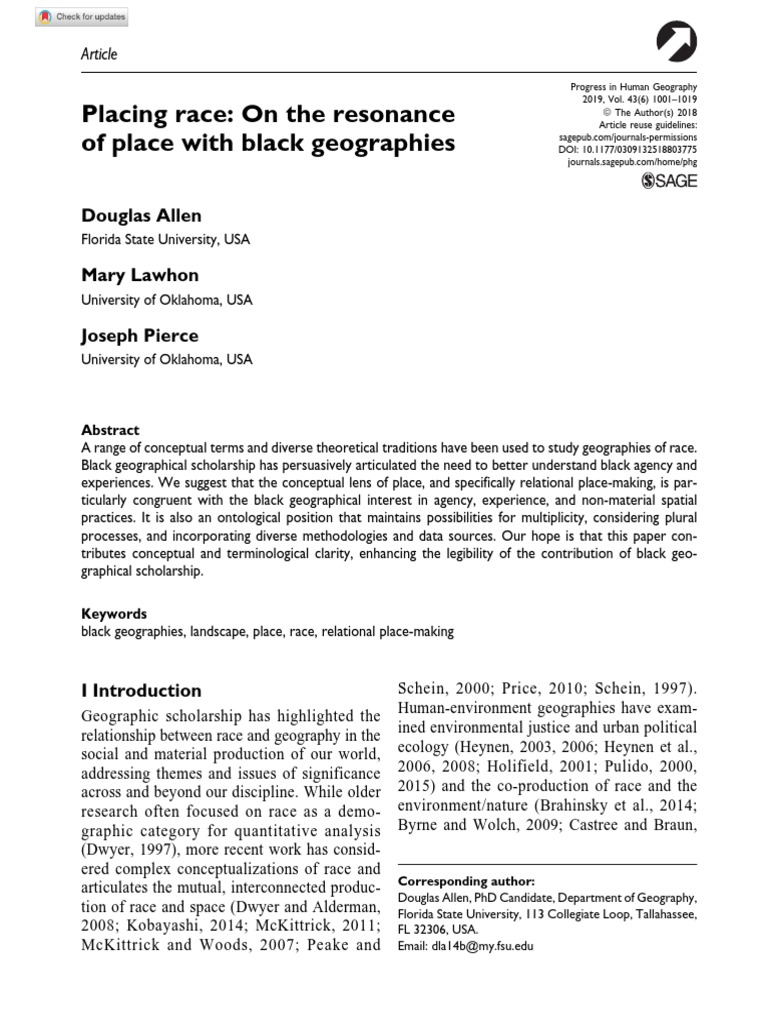 Progress in Placing Race Through Black Geographical Lenses | PDF | Race ...