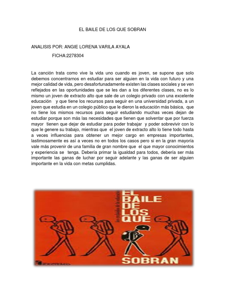 Analisis de La Cancion EL BAILE DE LOS QUE SOBRAN | PDF