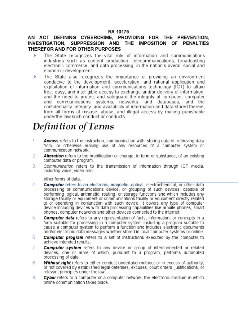 Ra 10175 | PDF | Computer Security | Security