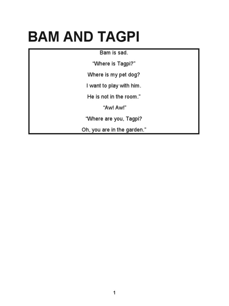 Bam and Tagpi | PDF