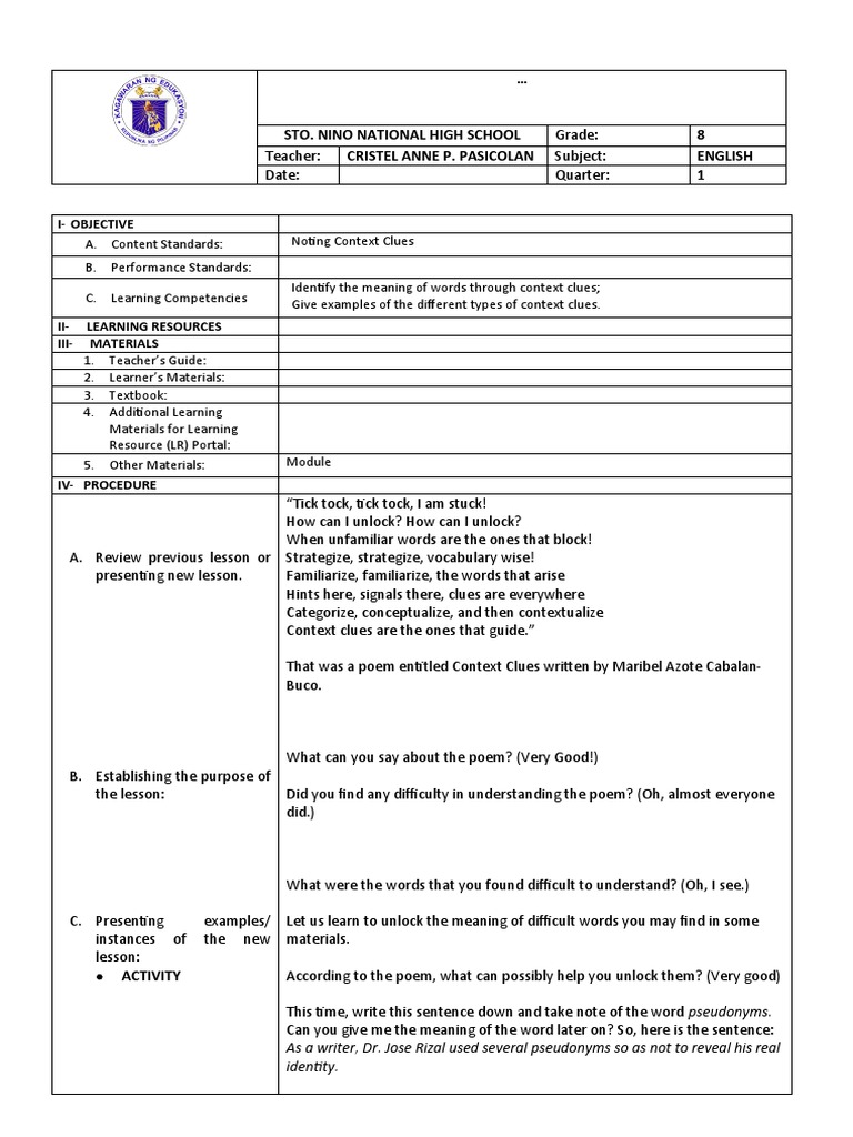 Cristel Anne P. Pasicolan | PDF | Word | Learning