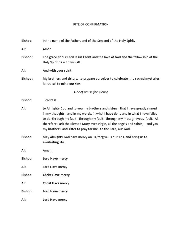 Rite of Confirmation | PDF | Confirmation | God The Father