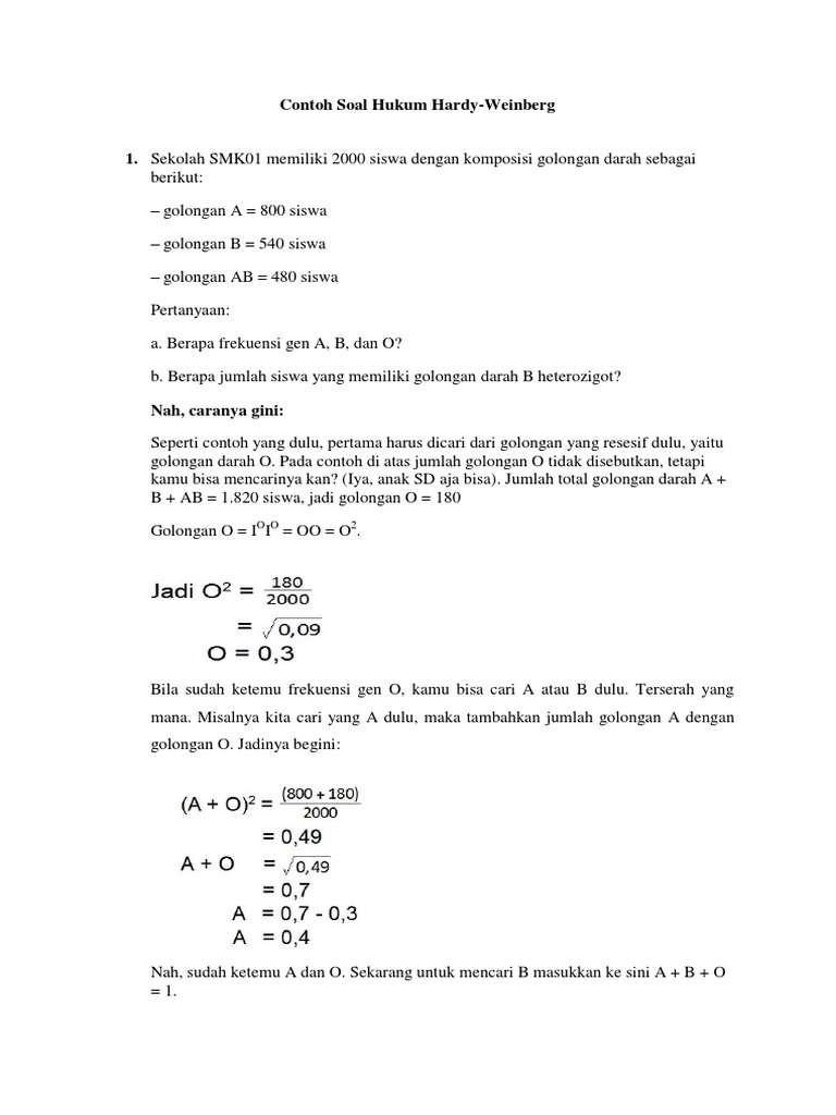 Contoh Soal Hukum Hardy | PDF