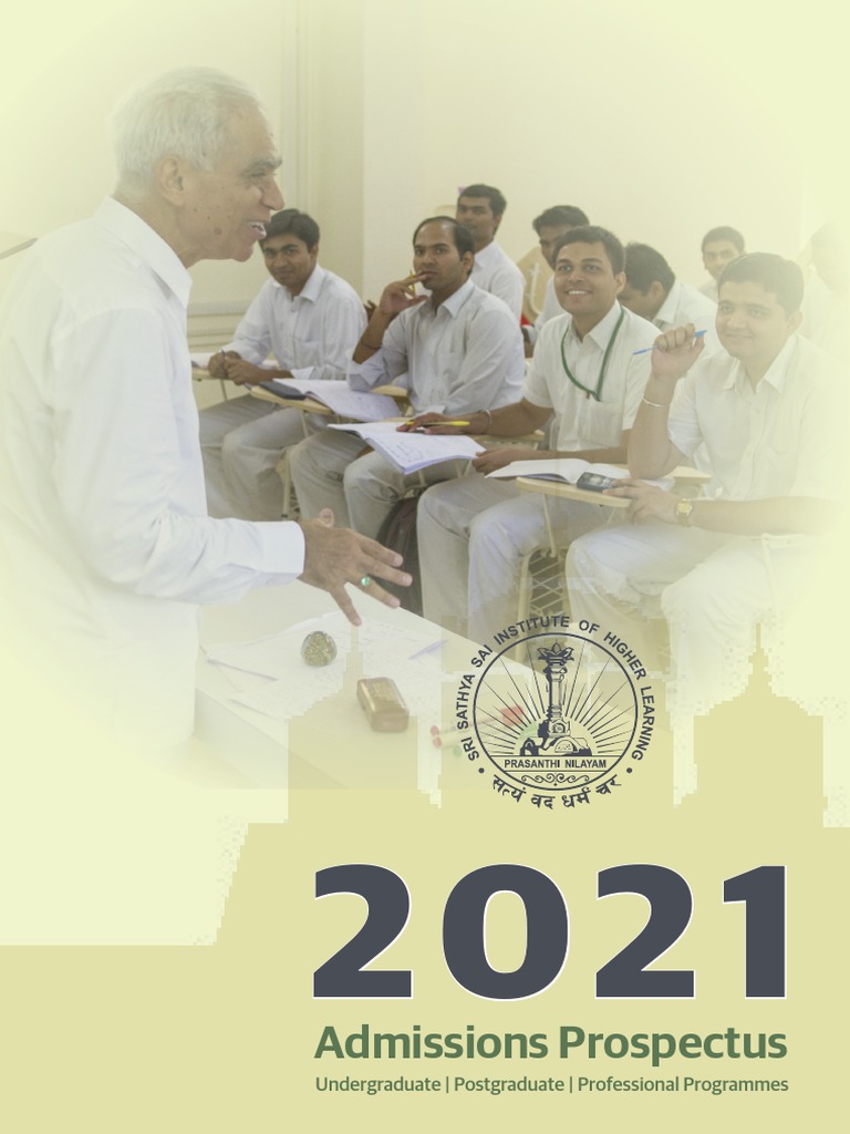 SSSIHL Admissions Prospectus 2021 | PDF | Bachelor Of Science ...
