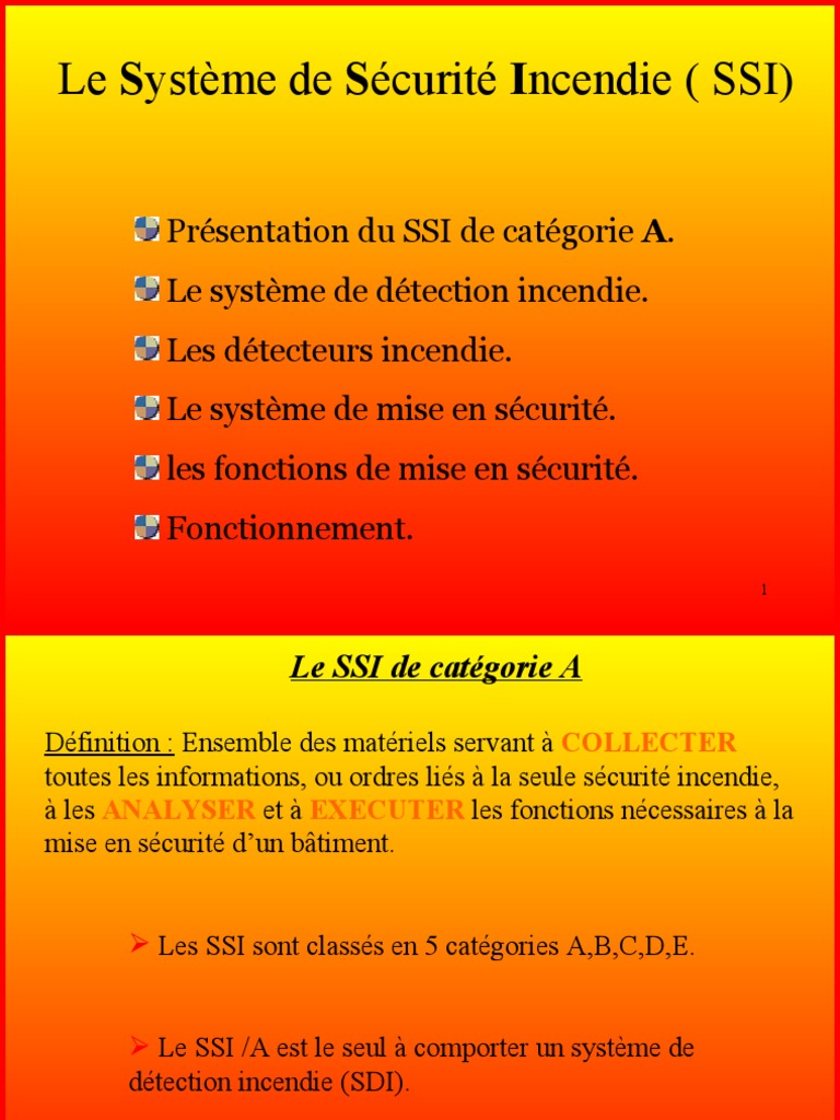 Système de Sécurité Incendie (SSI) A | PDF | Science | Technologie ...