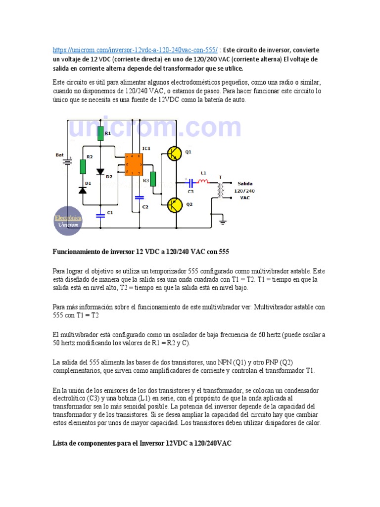 Inversor DC - AC | PDF | Inversor de energia | Transistor