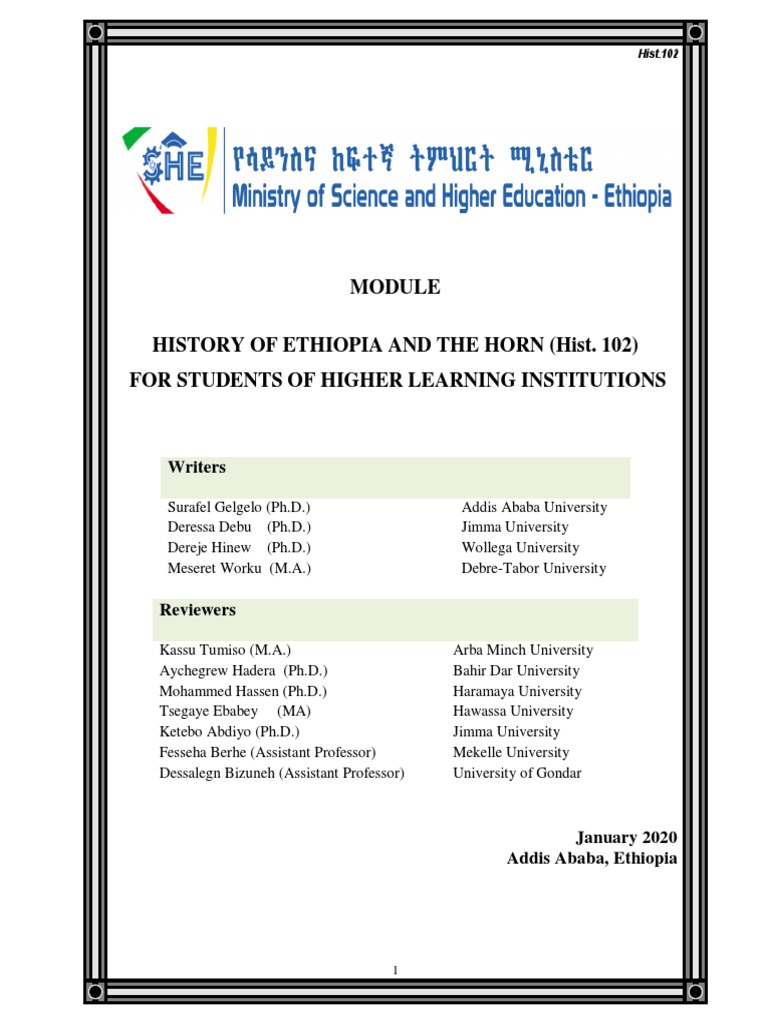 HISTORY Module (Revised) | PDF | Ethiopia | Horn Of Africa