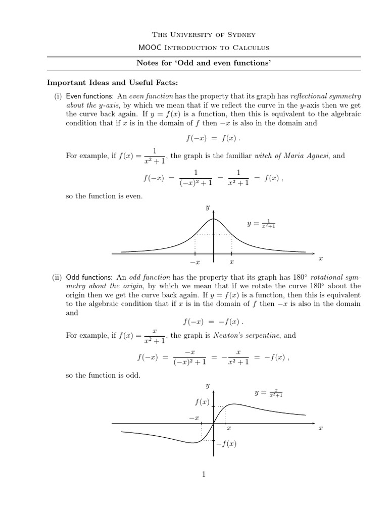 Module 5 Odd and Even Functions | PDF | Function (Mathematics) | Trigonometric Functions