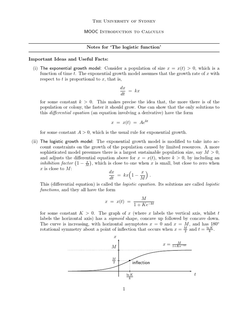 Module 5 The Logistic Function | PDF | Logistic Function | Mathematical Objects