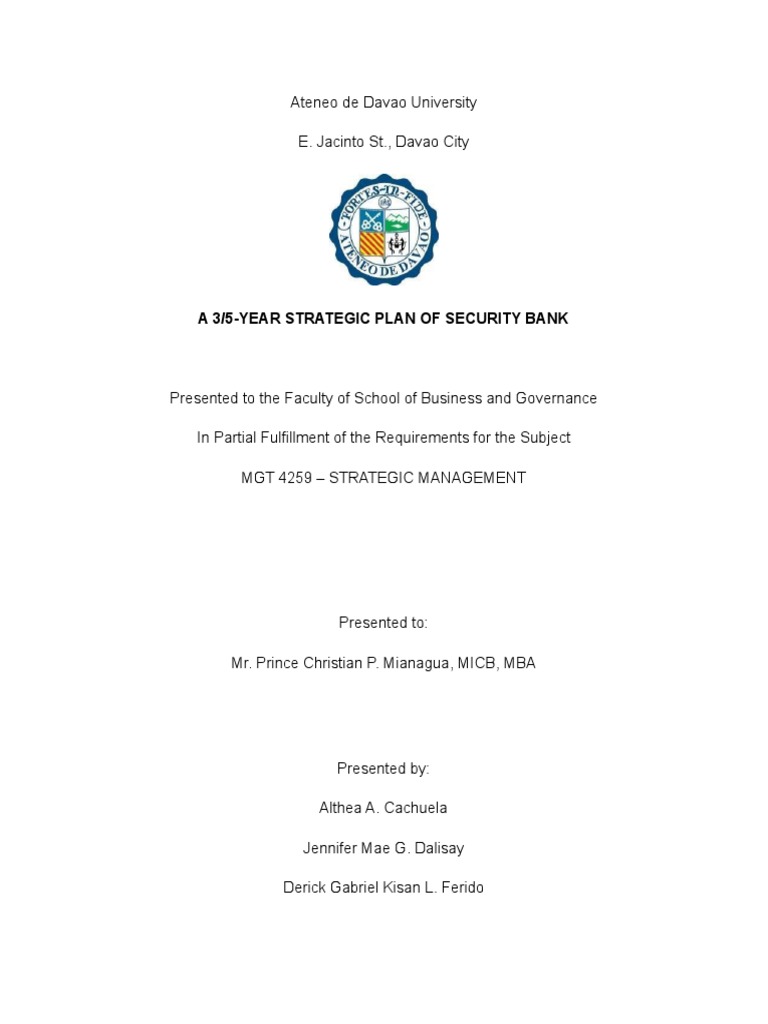 Security Bank Strategic Plan Overview | PDF | Online Banking | Banks ...
