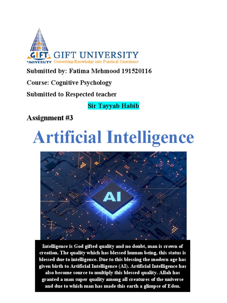 Artificial Intelligence: Assignment #3 | PDF | Artificial Intelligence | Intelligence (AI ...