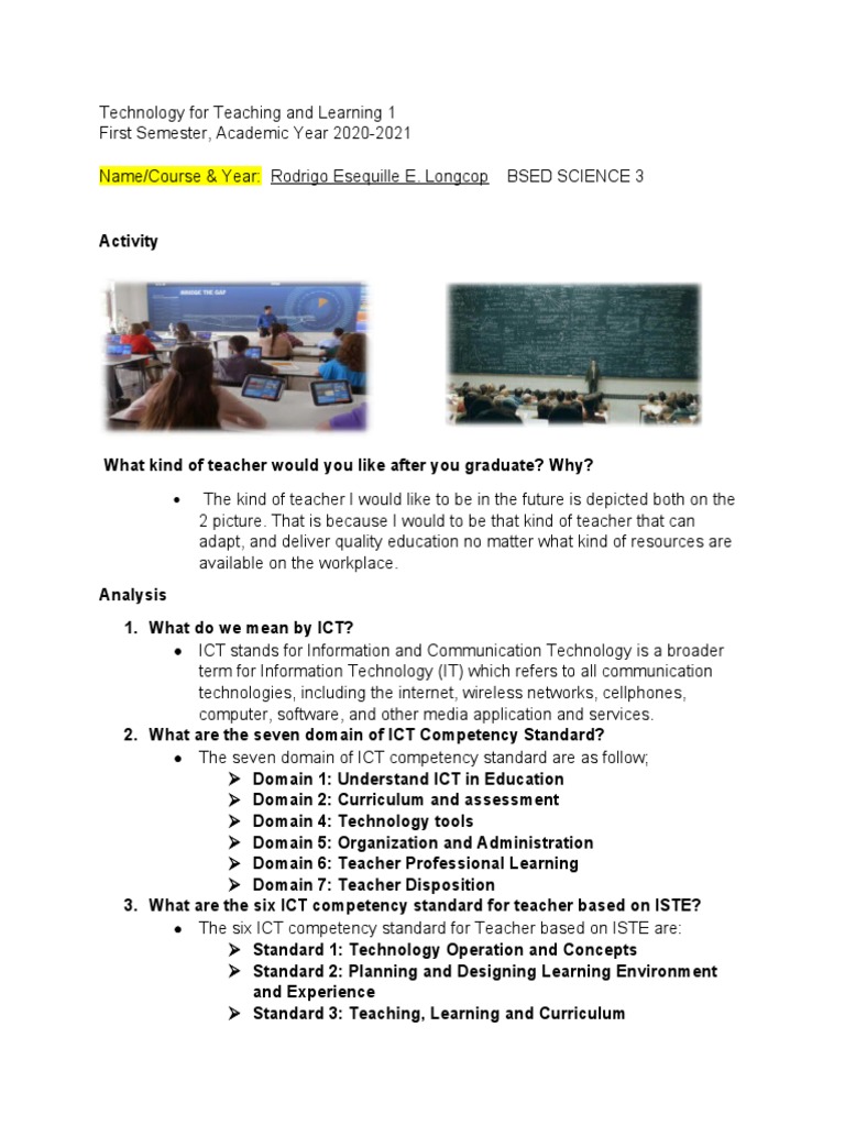 Technology For Teaching and Learning 1 | PDF | Educational Technology ...
