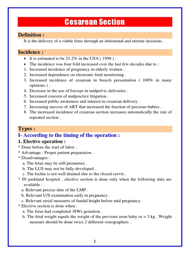 Cesarean Section | PDF | Caesarean Section | Childbirth