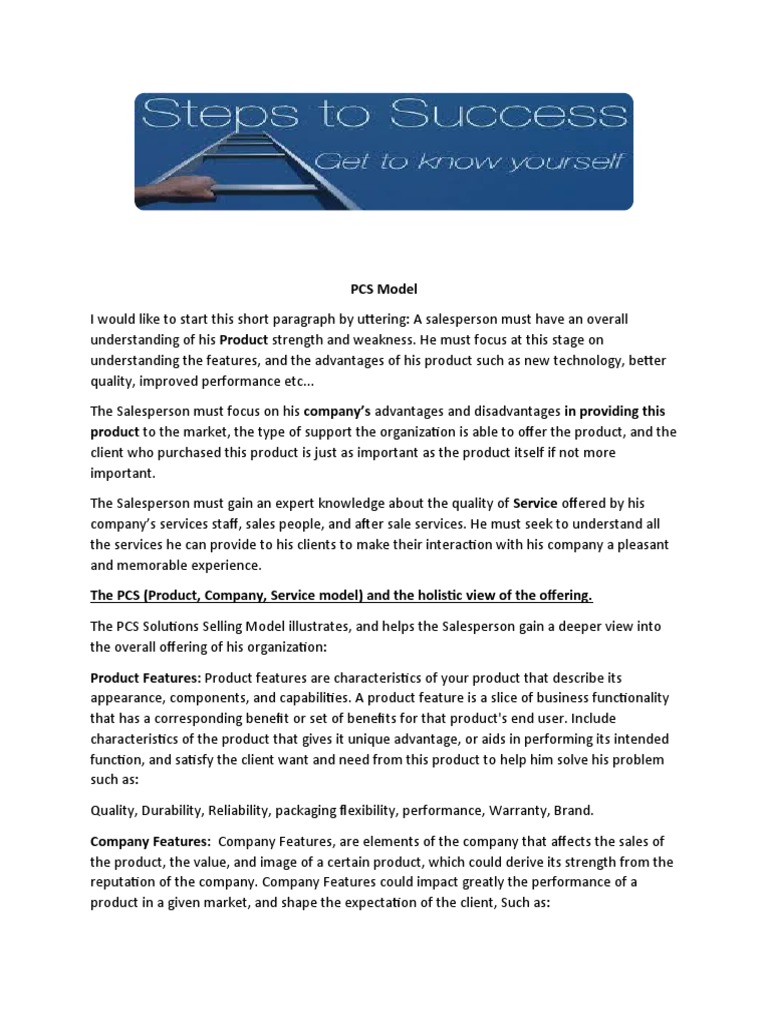 PCS Model Explained 278 | Download Free PDF | Sales | Reputation