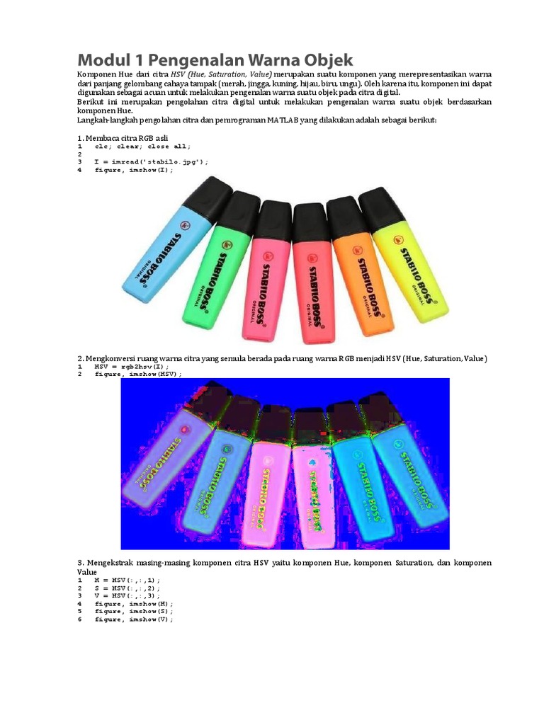 Pengenalan Warna Objek dengan MATLAB | PDF