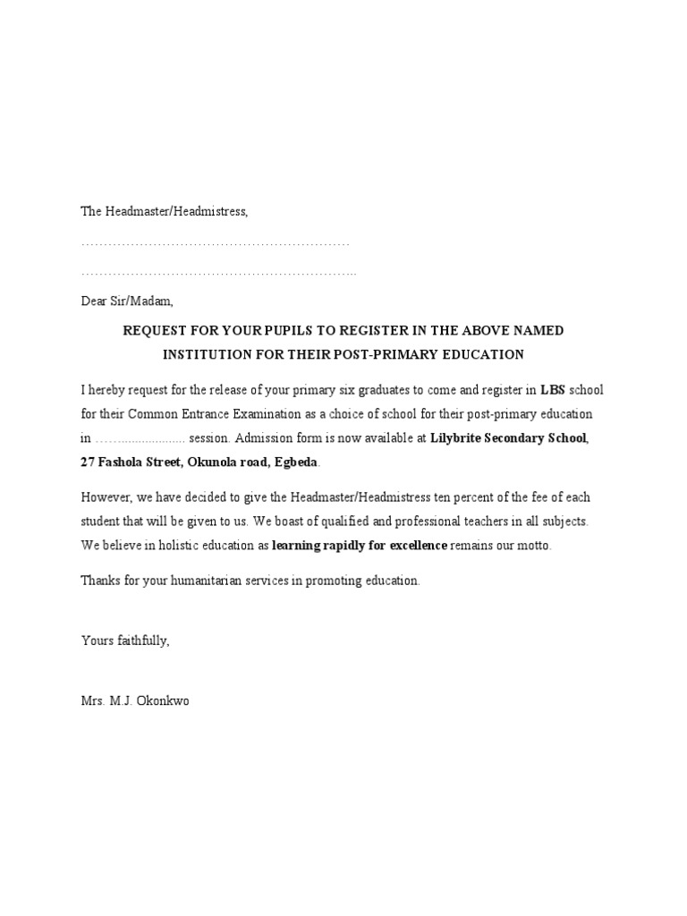 Entrance Letter | PDF