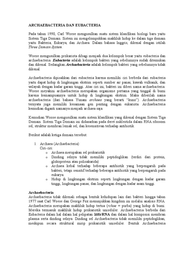 Eubacteria Dan Archaebacteria Pdf
