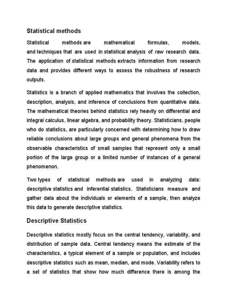 Statistical Method Pdf Statistical Inference Statistics 6527