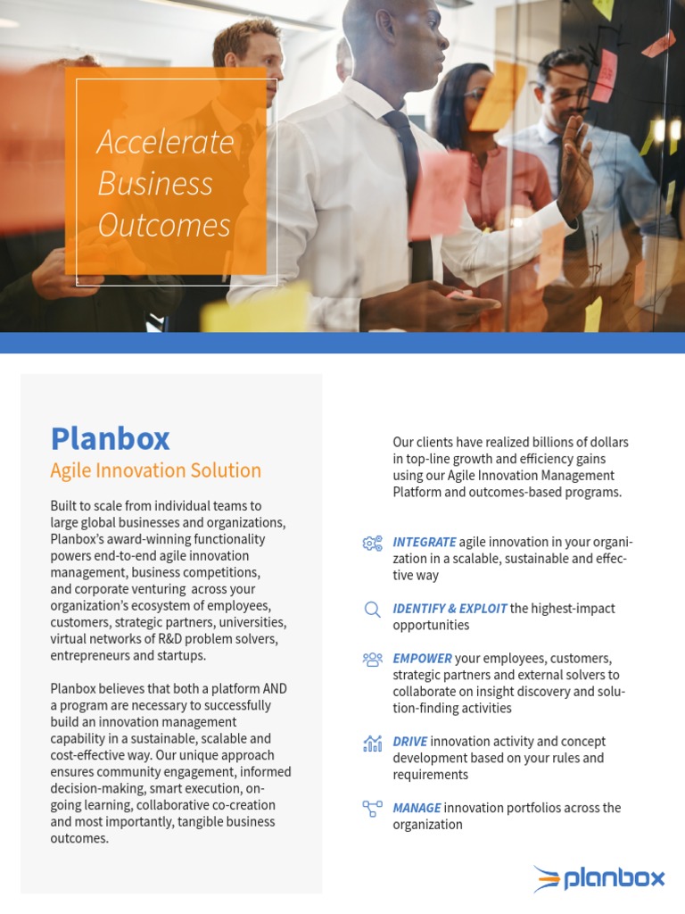 Accelerate Business Outcomes: Planbox | PDF | Innovation | Sustainability