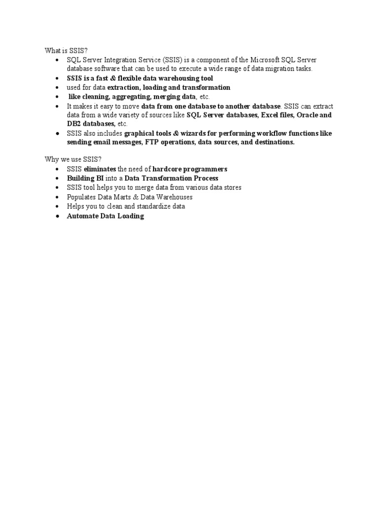 SSIS | PDF | Microsoft Sql Server | Databases