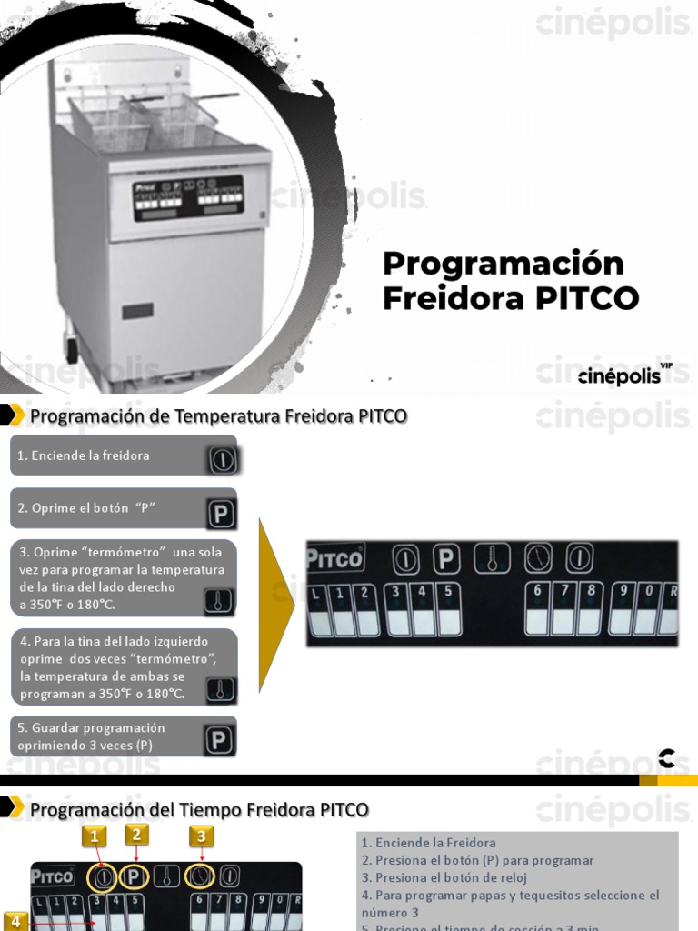 Guía de Programación Freidora PITCO | PDF