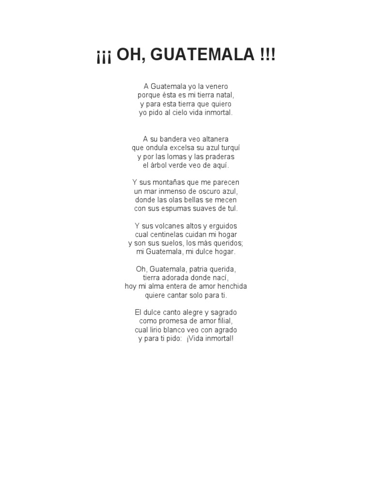 Poema a mi Guatemala querida | PDF