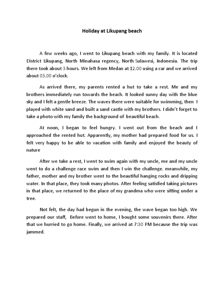 Recount Text Holiday | PDF