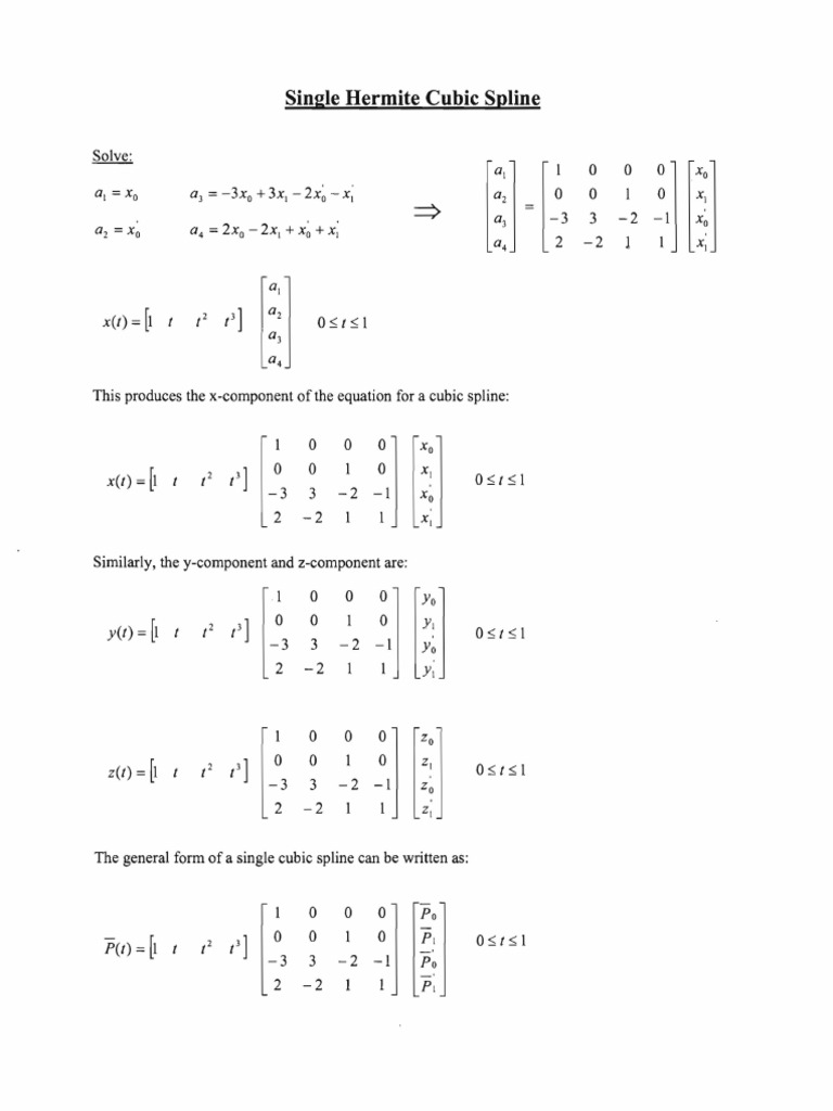Hermite Curve Handout | PDF | Applied Mathematics | Algorithms