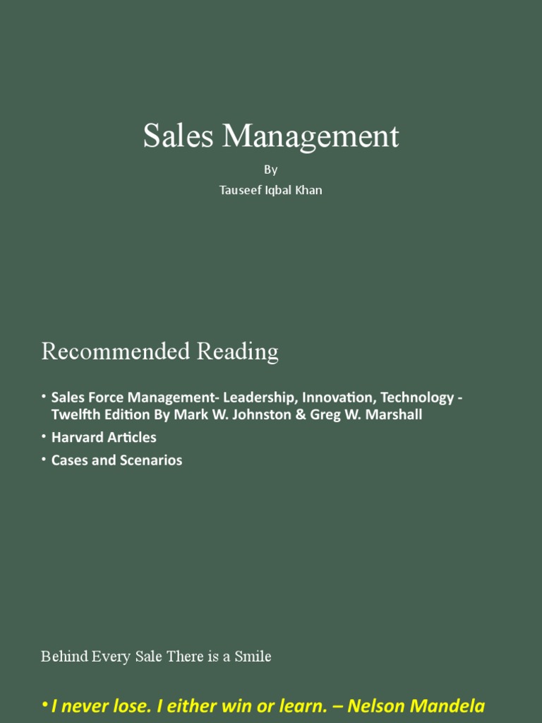 Sales Management-Module 2 | PDF | Sales | Business Process