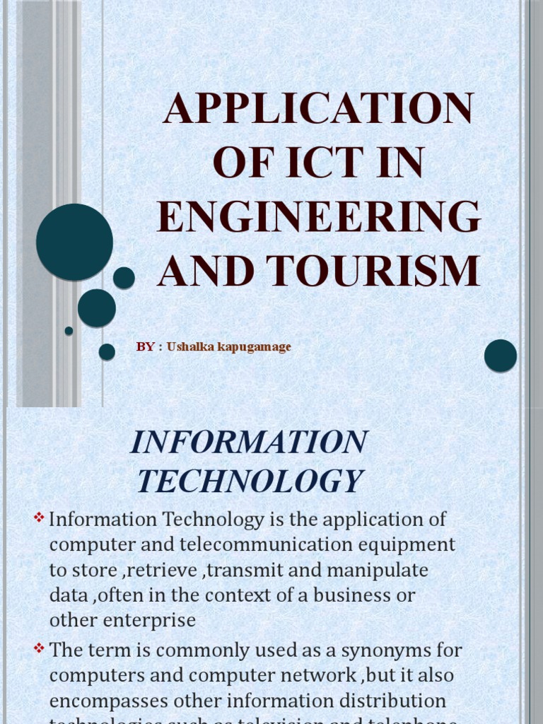 Application of Ict in Engineering and Tourism | PDF | Engineering ...