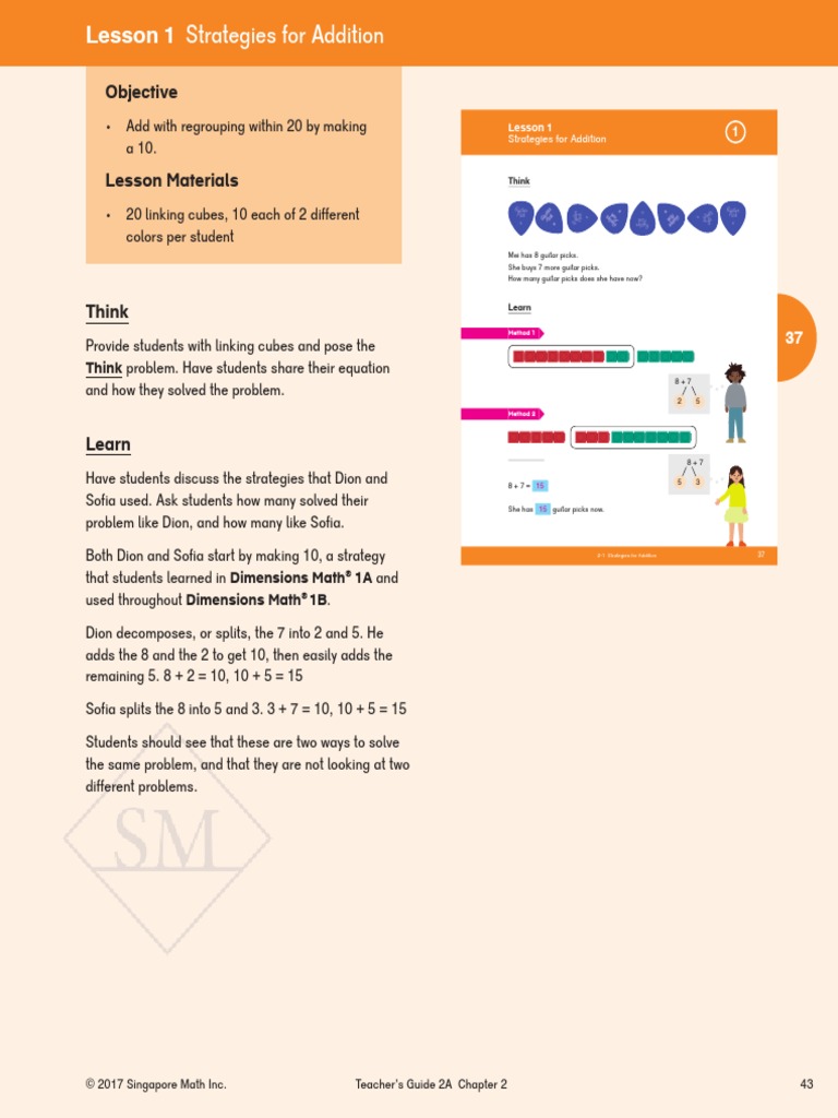 Lesson 1 Strategies For Addition: Objective | PDF | Subtraction ...