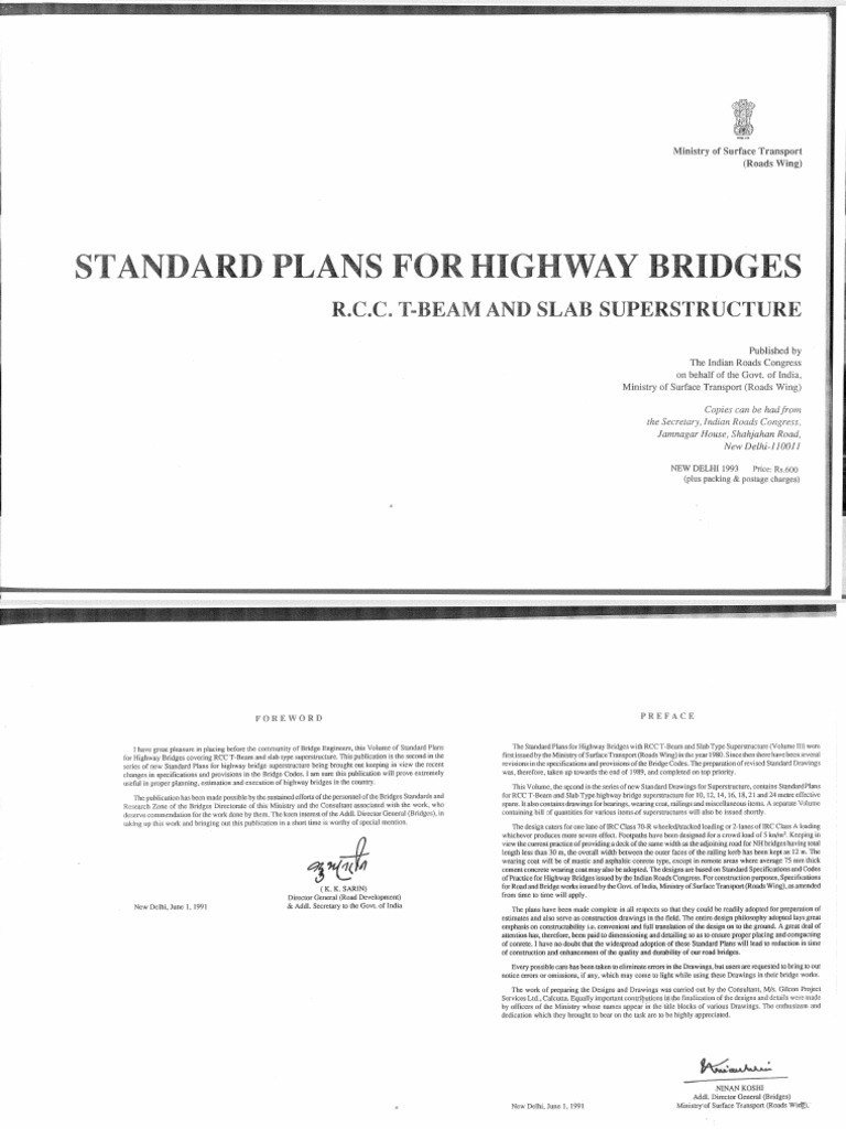 Stadard Plans For Highway Bridges R C C T - Beam and Slab ...