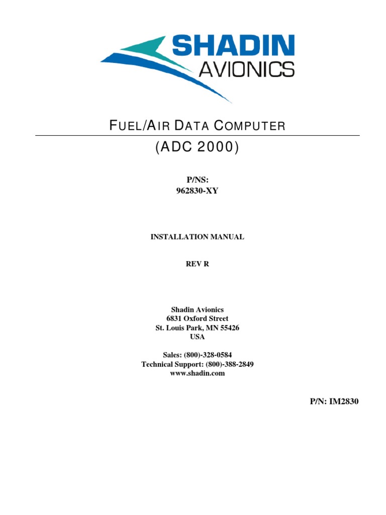 Air Data Computer 2000 SHADIN | PDF | Airspeed | Aviation