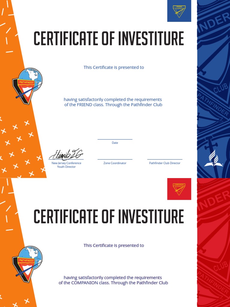 Certificate of Investiture: This Certificate Is Presented To | PDF ...