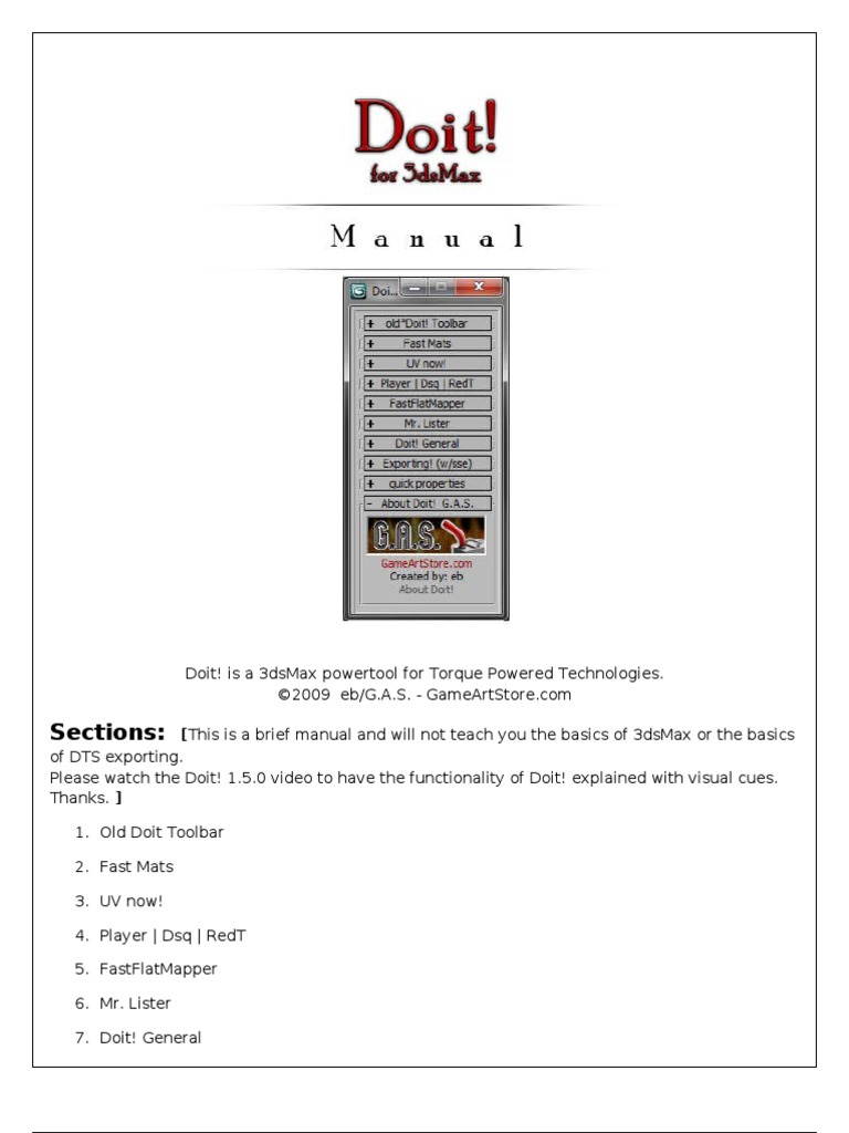 Sections:: (This Is A Brief Manual and Will Not Teach You The Basics of 3dsmax or The Basics ...