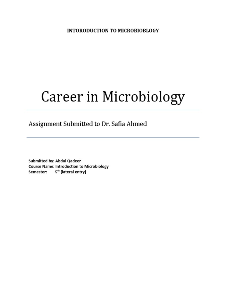 Assignment of Microbiology | Download Free PDF | Microbiology | Biology