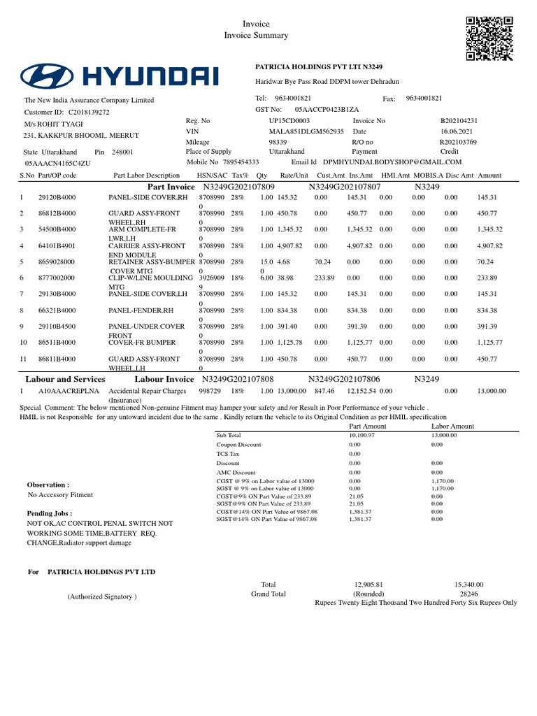 Billing Invoice Summary Report (Accidental Repair) | PDF | Computing ...