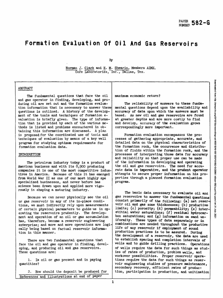 Formation Evaluation of Oil and Gas Reservoirs | PDF | Drilling Rig ...