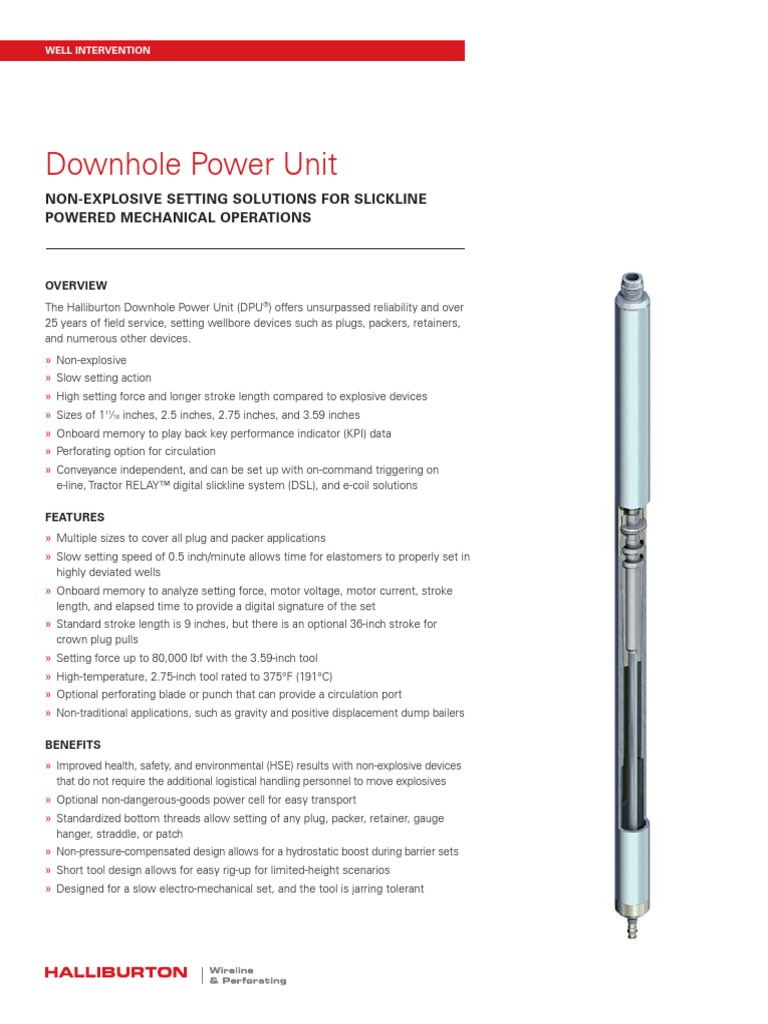 Downhole Power Unit: Non-Explosive Setting Solutions For Slickline ...