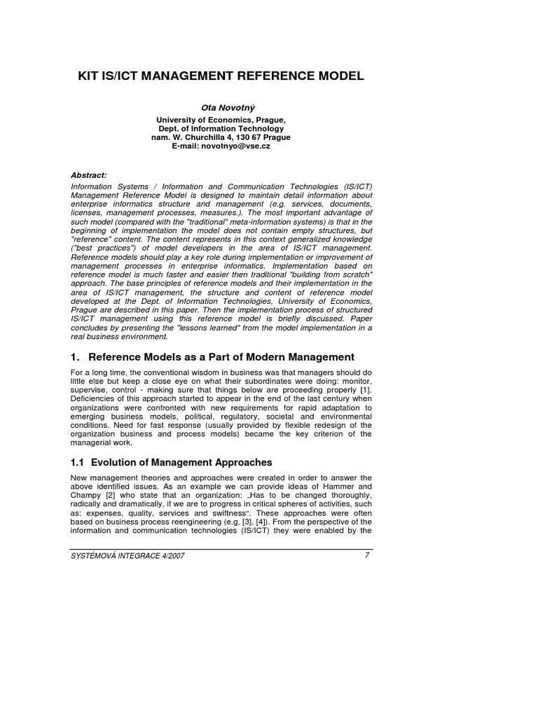 Management Reference Model | PDF | Conceptual Model | Implementation