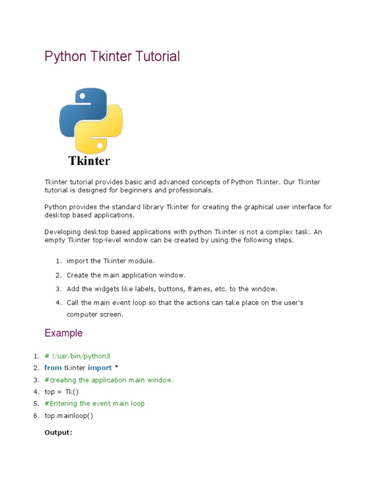 Python Tkinter Tutorial: Create GUI Apps | PDF | Window (Computing) | Software Development