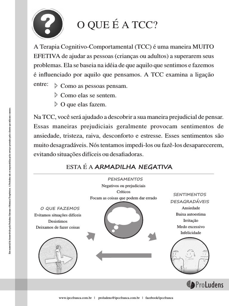 O Que E Tcc Pdf Terapia Cognitiva Comportamental Ansiedade