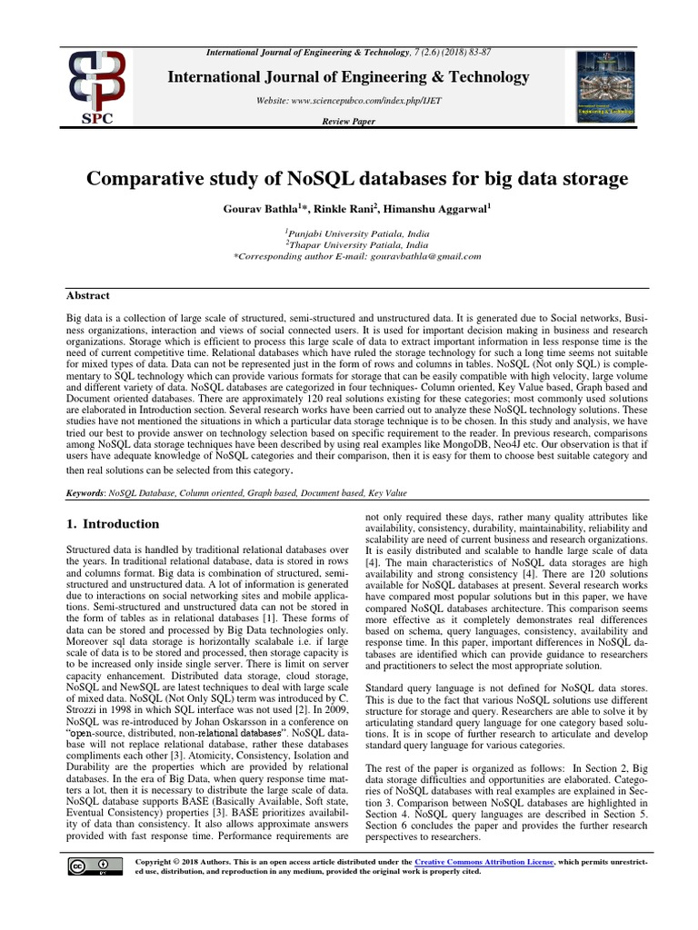 Comparative Study of Nosql Databases For Big Data Storage ...