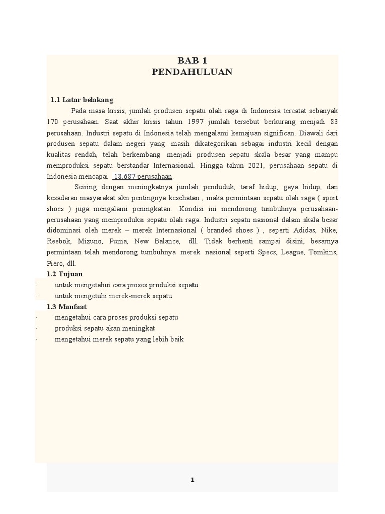 Proses Produksi Sepatu di Pabrik | PDF